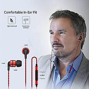 SoundMAGIC E80C Wired Earbuds with Microphone HiFi Stereo Audiophile Earphones Noise Isolating in Ear Headphones Comfortable Fit Super Bass Black Red