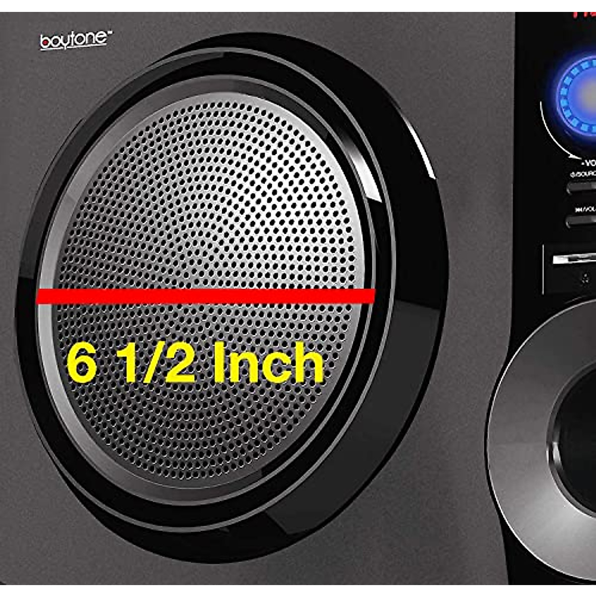 Boytone BT-225FB Wireless Bluetooth Stereo Audio Speaker with Powerful Sound, Bass System, Excellent Clear Sound & FM Radio, Remote Control, Aux-in Port, USB/SD/for Phone's, Laptops, Black, 60w