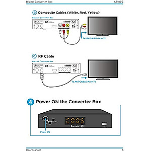 Digital Converter, Ematic Digital TV Converter Box with Recording, Playback, & Parental Controls, AT103B (Non-Retail Packaging)