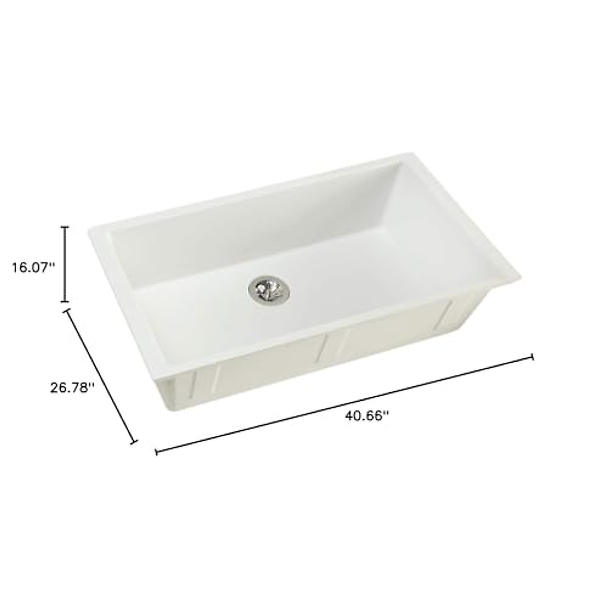Elkay ELXRUP3620RT0 Quartz Luxe Ricotta Single Bowl Undermount Kitchen Sink with Perfect Drain