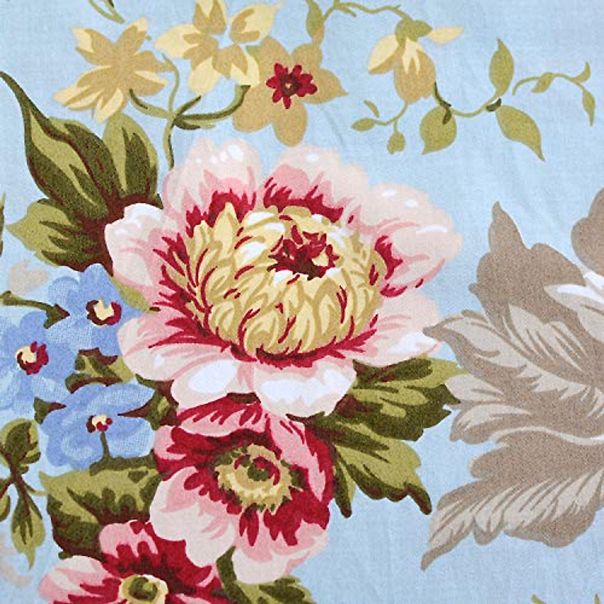 FADFAY Shabby Floral Bedding Elegant Peony Sheets Set Luxury Bedding Collections 800 Thread Count 100% Egyptian Cotton Deep Pocket, 4 Piece-California King Size