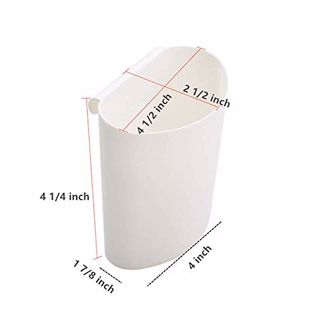 4Pcs Hanging Cup Holder,Rolling Cart Accessories Utility cart Accessories Hanging Bins,Hanging Flower Pots,Space Saver,Storage Bucket Desktop Container,Make Up Pencil Holder (White-1)