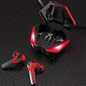 NA# Wireless Bluetooth Digital Display Game Headset - Low Delay in Ear Light Effect Music/Game Mode with Charging Case - Light-Weight Earbuds for Running Outdoor Office Driving Travel Sports