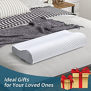 Neck Pillow Memory Foam for Pain Relief Bed Pillow for Sleeping, Ergonomic Orthopedic Cervical for Neck and Shoulder Pain, Side Back Stomach Sleeper