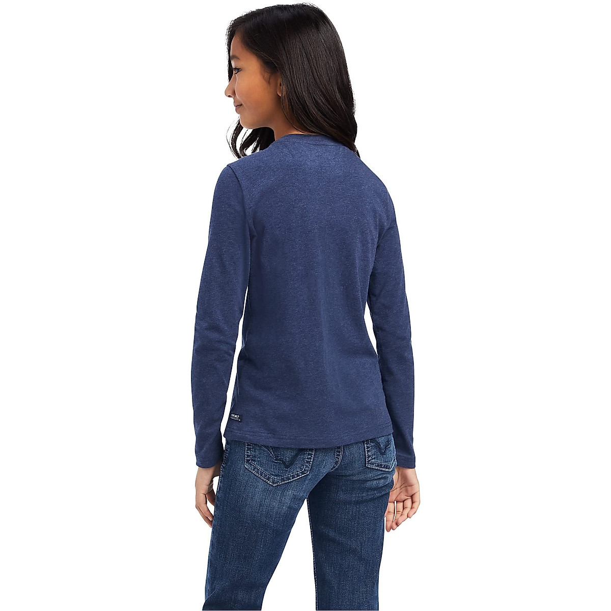Ariat Girls 10041252 YTH FAN CLUB LS T-SHRT HEATHER S Navy