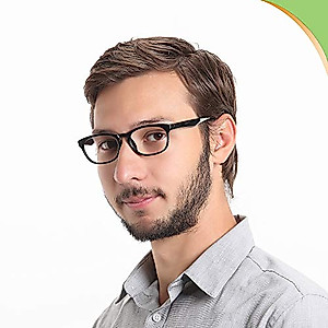 LifeArt Blue Light Blocking Glasses, Anti Eyestrain, Computer Reading Glasses, Gaming Glasses, TV Glasses for Women Men, Anti UV, Anti Glare (Black, 1.50 Magnification)