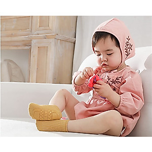 BEHELE Toddler Baby Non Slip Socks 8 Pairs Infant Newborn Antiskid Socks with Grips Solid Anti-Slip Unisex Ankle Socks for Girl Boy (M(1-3T))