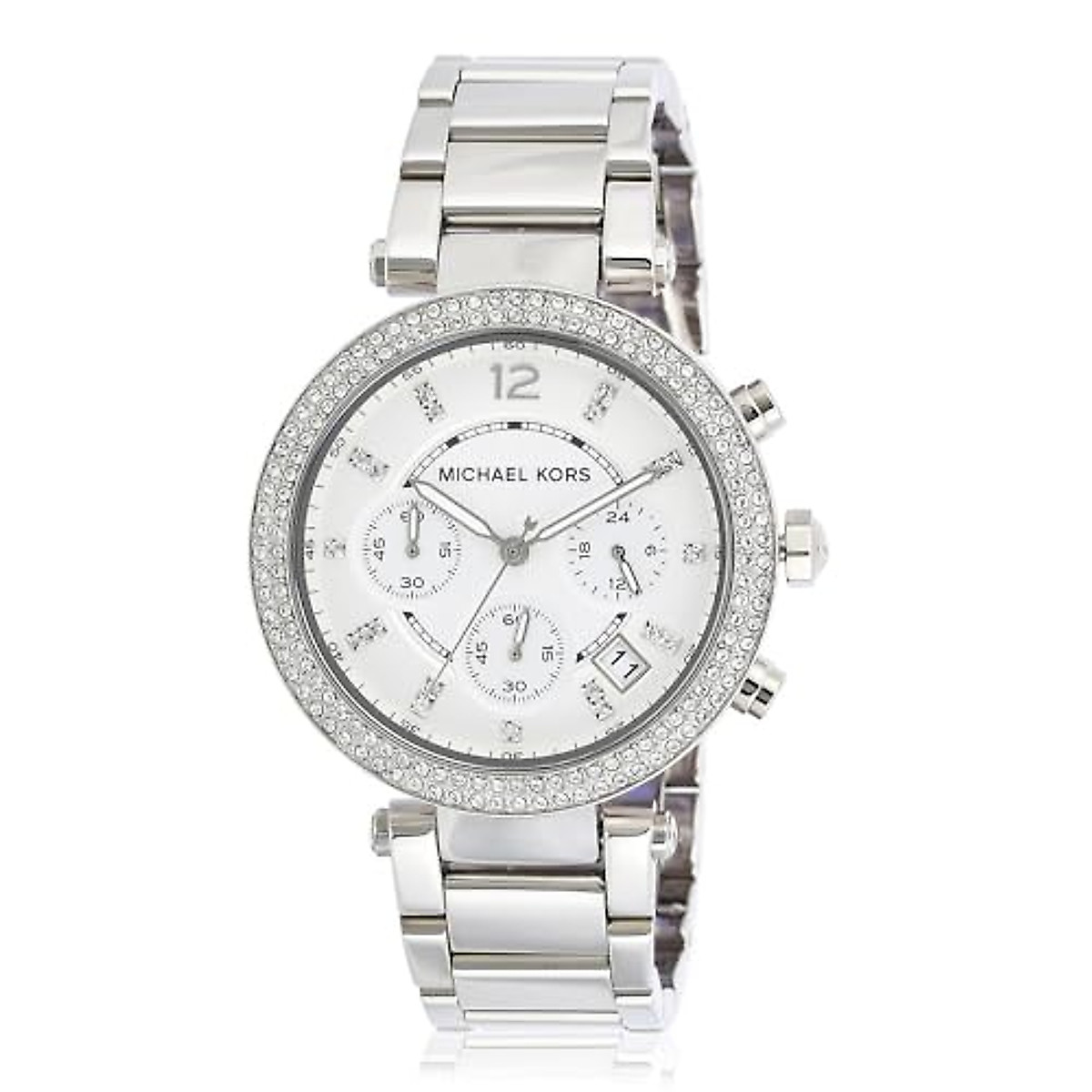 Michael Kors Parker Chronograph Silver-Tone Stainless Steel Women's Watch (Model: MK5353)