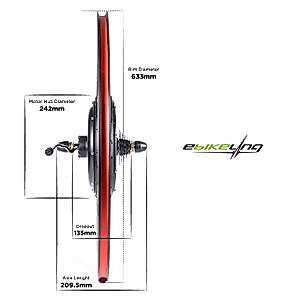 EBIKELING Waterproof Ebike Conversion Kit with Battery Direct Drive 700C Front or Rear Wheel Electric Bike Conversion Kit Ebike Battery & Charger Included 1500W 1200W Electric Bike for Adults