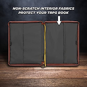 CASEMATIX Book Cover Sleeve for 11" TTRPG Rulebooks - Protective Large Book Cover for TRPG Books up to 11" x 8.5" x 1" with Built-in Bookmark and Pen Loops Compatible with DND Books & More