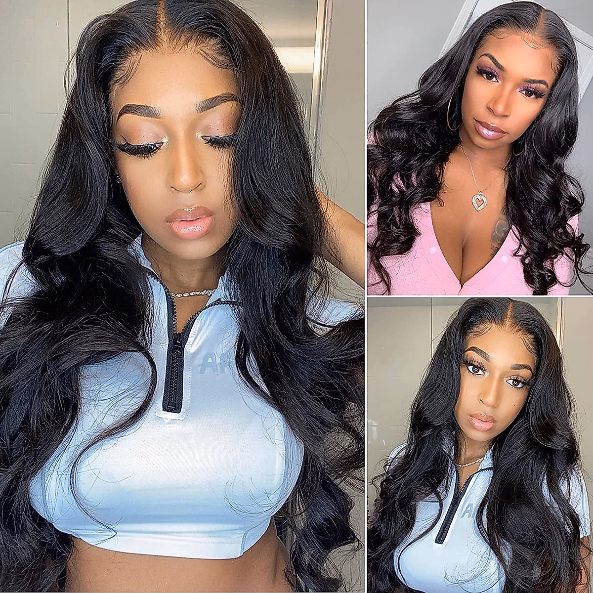 13x4 Lace Front Wigs 26Inch Body Wave 180 Density Ceramic 10A Glueless Human Hair Wigs for Black Women Brazilian Virgin Hair Pre Plucked Bleached Knots Natural Color