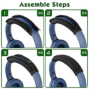 Geekria Headband Cover Compatible with JBL Tune 500BT, T500BT, T600BTNC, Everest 750, Everest 710, Headphones/Replacement Headband Protector Repair Parts/Easy Installation (Black)