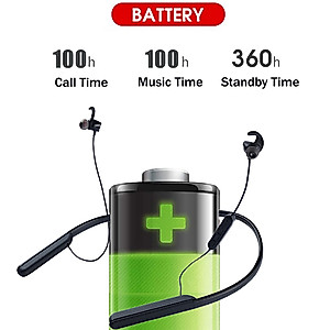 Bluetooth Headphones Neckband Earphone Wireless Headset Neck [1000mAh] 100 Hours Playtime 360 Days Standby,Built-in Mic Sports Noise Cancelling for Help Sleep/Audio Books/Video Conference travel