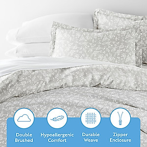 LINEN MARKET Duvet Cover Queen (Light Gray) - Experience Hotel-Like Comfort with Unparalleled Softness, Exquisite Prints & Solid Colors for a Dreamy Bedroom - Queen Duvet Cover Set with 2 Pillow Shams