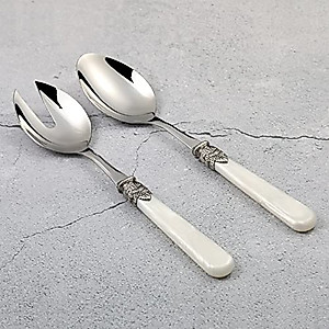 CATHYLIN Salad Servers Stainless Steel Salad Serving Set Salad Fork and Spoon
