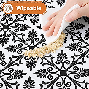 misaya Rectangle Vinyl Table Cloth, Elastic Fitted Flannel Backed Tablecloth, 100% Waterproof Plastic Table Cover Fits 6 Foot Folding Tables for Picnic, Camping, Outdoor (Black, 30" x 72")