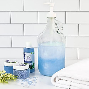 Half Gallon Glass Pump Dispenser Bottle, Large Jug with Pump for Laundry Soap Dispenser, Liquid Detergent, Fabric Softener, Syrup Pump - 64 oz Capacity - by Kitchentoolz