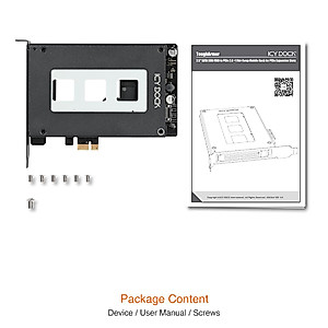 ICY DOCK 2.5 inch SATA SSD Removable Hard Drive Bay Adapter for PCIe Expansion Card Slot | ToughArmor MB839SP-B