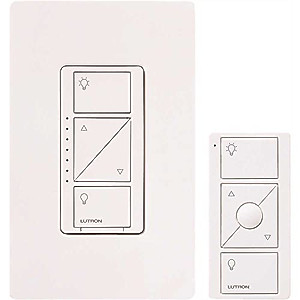 Lutron Caseta Wireless 150-Watt Double Pole 3-Way Wireless White Indoor Touch Dimmer Model # P-PKG1W-WH-R