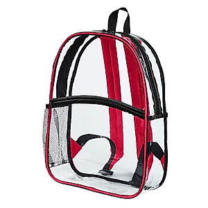 BAGedge Clear PVC Backpack OS RED