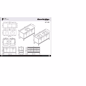 Fine Fixtures - Modern Grey 60" Bathroom Vanity Set, Satin Brass Hardware, Phoenix Stone Marble Top