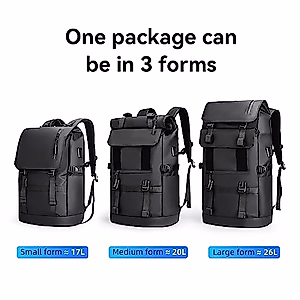 Muzee Vintage Laptop Backpack for Men, Travel Backpacks with USB Charging Port,Roll Top Backpack Fits 15.6Inch PC