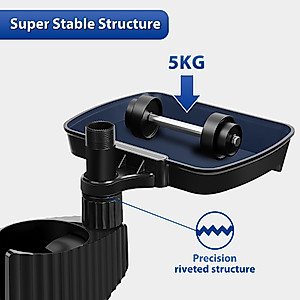 wranzgao Car Cup Holder Extender Tray，4-in-1 Removable Car Food Tray，Three Cup Holders and Width Adjustable Swivel Phone Holder ，Additional widening Pads Make it Suitable for Most car Models. (AZ002)