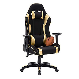 CorLiving Gaming Chair, Black/Gold
