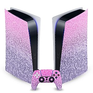 Head Case Designs Officially Licensed Monika Strigel Lavender Pink Art Mix Vinyl Faceplate Gaming Skin Decal Compatible With Sony PlayStation 5 PS5 Digital Edition Console and DualSense Controller