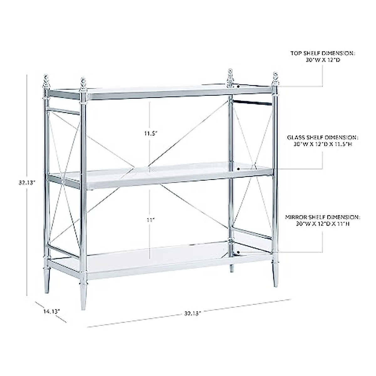 Linon Console Chrome