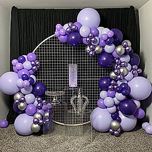 Macaron Purple Balloon Arch Garland Kit-Macaron Purple Balloon Metallic Purple Balloon 133Pcs for Birthday,Gender Reveal,Baby Shower,Wedding,Engagement,Christmas and Bachelor Party Decoration.