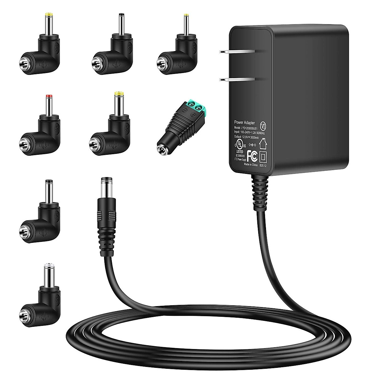 MEROM 12V 3A Power Supply 36W Universal AC DC Adapter AC 100-240V to DC 12V Switching Power Supply Transformer for Speaker, Router, Hard Drives, Cameras, Audio Gear and Most 12V Devices