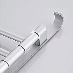 GLOYER Shower Organiser Towel Bar Rotating Towel Rack Free Punching Hanging Rod Hand Towel Rack Bathroom Cool to Dry Towel Shelf