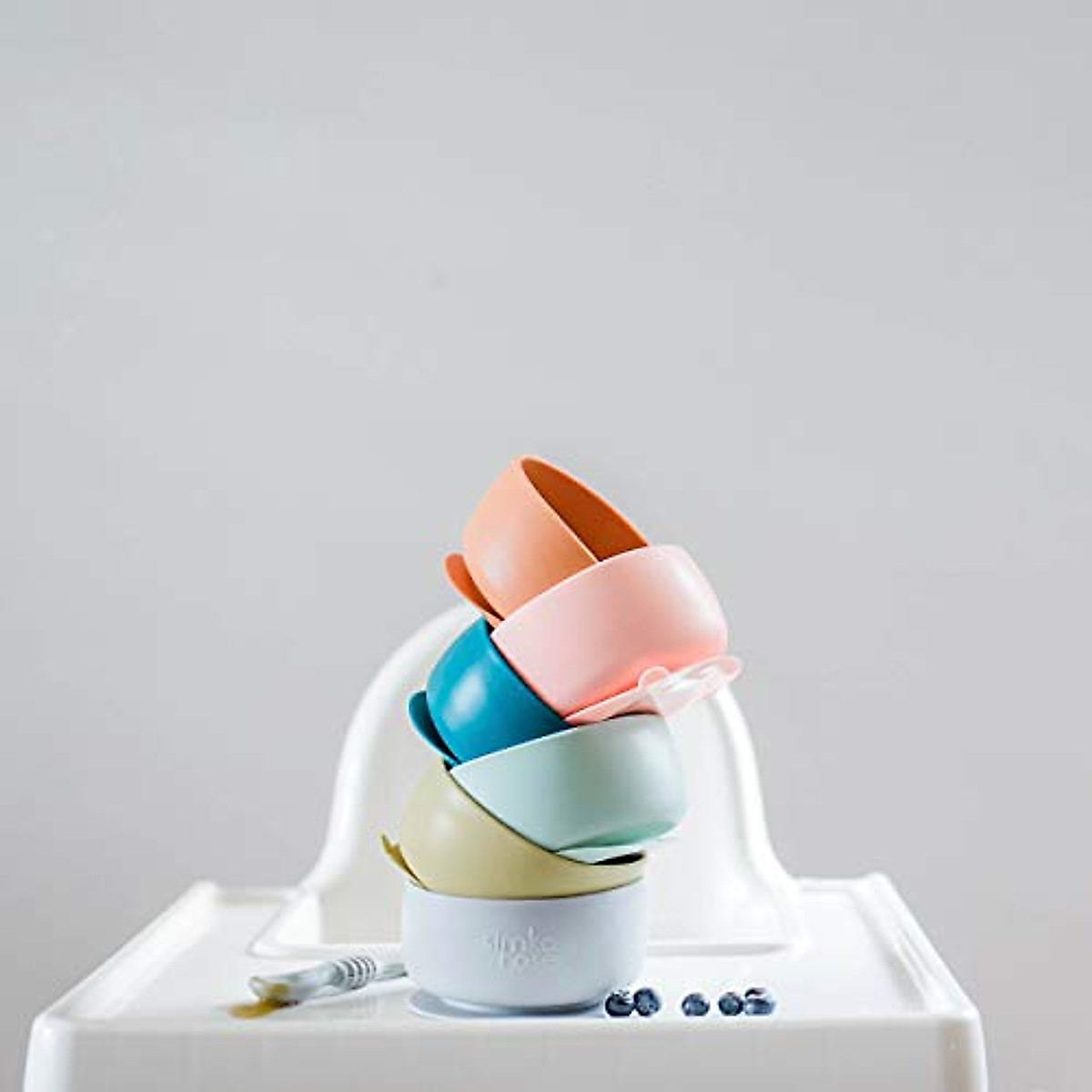 Simka Rose Baby Bowl and Spoon Set, Baby Bowls Suction for Toddler, BPA-Free Silicone Bowls Baby, Baby Bowl and Spoon Dishwasher and Microwave Safe Baby Feeding Supplies (Sage)