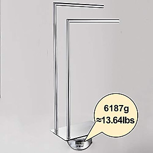 LANGPAI Freestanding Double Towel Racks Bathroom Accessories Towel Holder Stand on Floor Brass Chrome