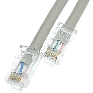 CableWholesale Cat5e Plenum Ethernet Cable, 24AWG Network Cable with RJ45 Gold Plated Connector, 4 Pair Stranded Bare Copper, Bootless Unshielded Twisted Pair (UTP) Internet Patch Cable, 1 Foot, Gray