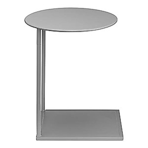 HollyHOME Round&Rectangle Metal End Side Table, Accent Anti-Rust Waterproof Simplistic Sofa Table, Modern Outdoor&Indoor Characteristic Coffee Table, (D)18.03"x(H)23.03"x(L)17.24"x(W)13.27", Grey