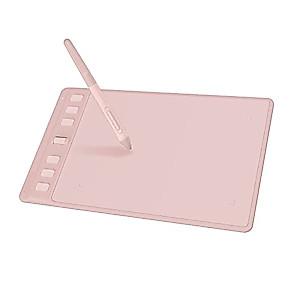 2023 HUION Inspiroy 2 Small Drawing Tablet with Scroll Wheel 6 Customized Keys Battery-Free Stylus for Digital Art, Design, Sketch, 6x4inch Graphics Tablet Works with Mac, PC & Mobile, Pink