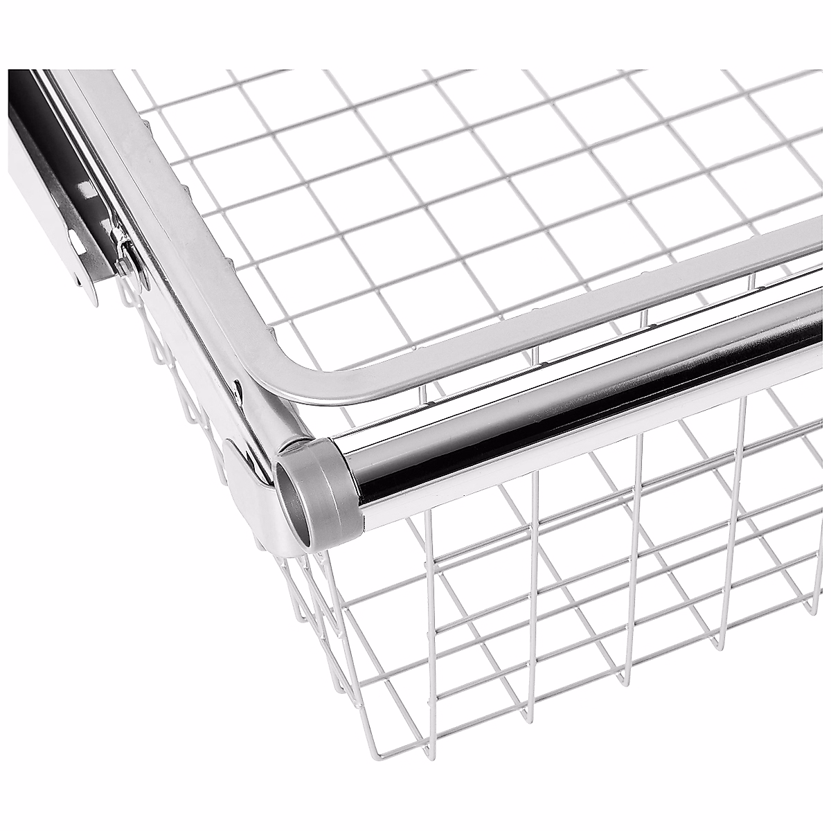 Rubbermaid Configurations Sliding Basket for Closet Drawer Organization, Sturdy Slide Out Basket, Titanium