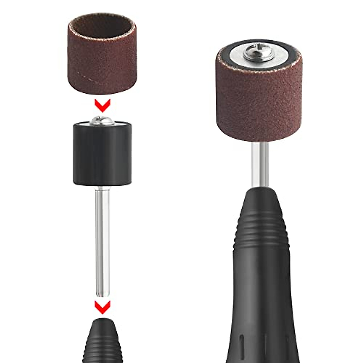 WMYCONGCONG 252 PCS Drum Sander Set Including 180 240 320 600 Grits Sanding Drums with Drum Mandrels for Dremel Rotary Tool