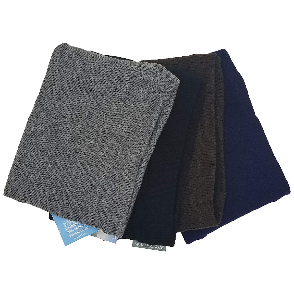 Winter Neck Gaiter, 12 Pack, Fleece Lined Interior Warm Cold Weather Scarf Wrap, Mens or Womens Bulk (12 Pack Assorted Solids)