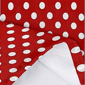 Polka Dot Red Plastic Bag Holder, Polka Dot Pattern Wall Mount Plastic Bag Organizer with Drawstring Grocery Shopping Bags Storage Dispenser for Home Kitchen Farmhouse Decor, 22X9 Inch
