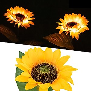 ASFSKY Solar Sunflower Lights Outdoor Waterproof 2 Pack Sunflower Stakes for The Yard, Patio, Backyard and Brighten Up Your Solar Garden with Sunflower Solar Lights