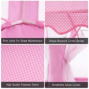 Princess Tent for Kids - Castle Playhouse Tent with LED Star Lights – Large Kids Play Toys for Indoor & Outdoor – 55"x53" Pink