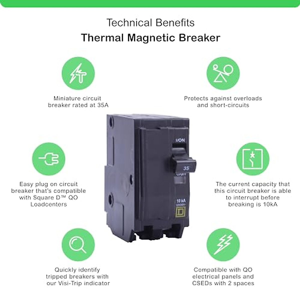 Square D - QO235CP Circuit Breaker, Black