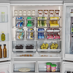 Kiencyluky 2 Pack Soda Can Dispenser for Refrigerator,Adjustable Width Soda Can Organizer,Stackable Drink Organizer for Fridge,Pantry,Cabinet,Soda Holder for Refrigerator