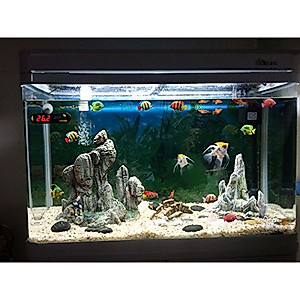 TINKSKY 10pcs Plastic Artificial Moving Floating Fishes Ornament Decorations for Aquarium Fish Tank (Random Color Pattern)