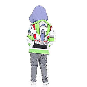 Disney Pixar Toy Story Buzz Lightyear Toddler Boys Fleece Zip Up Hoodie Green 3T