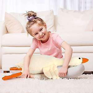 Qpewep Goose Stuffed Animal Weighted Plush (30" Flamingo)
