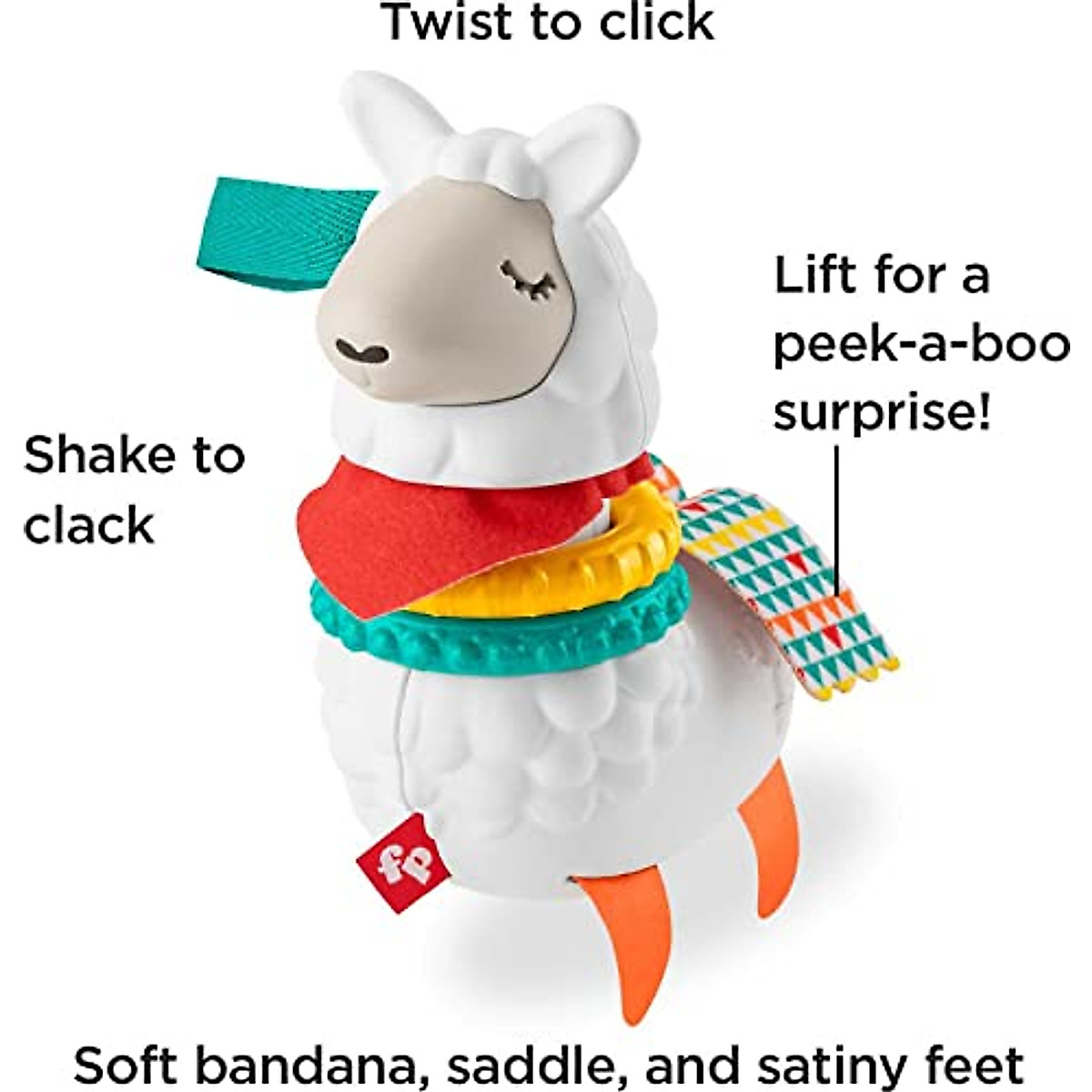 Fisher-Price Click Clack Llama, Baby Take-Along Activity Toy